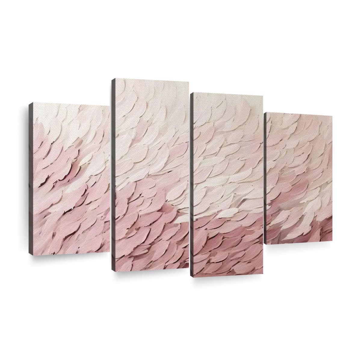 Wrought Studio™ Abstract Abstract Pink Leaves Multi Piece Canvas Print On Canvas 4 Pieces by ...